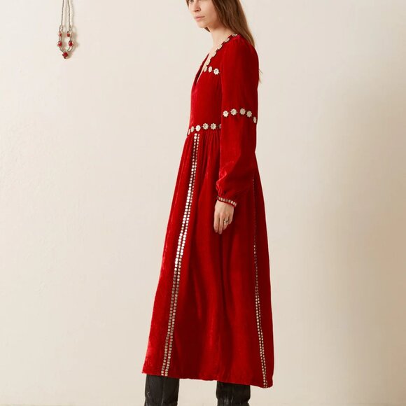 Alix Of Bohemia | Dresses | Imogen Ruby Silk Velvet Dress | Poshmark